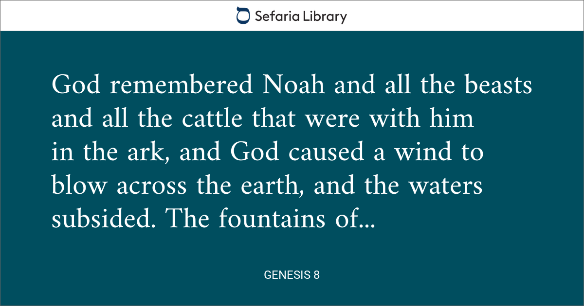 Genesis 8 | Sefaria Library