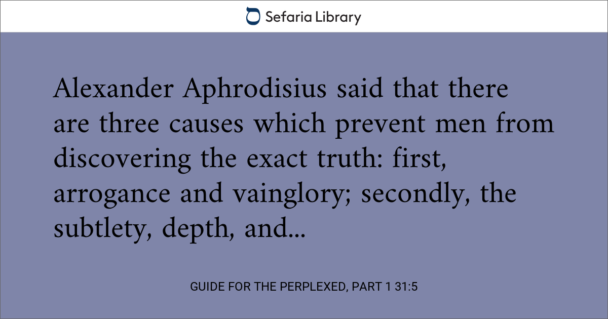 Guide for the Perplexed, Part 1 31:5 | Sefaria Library