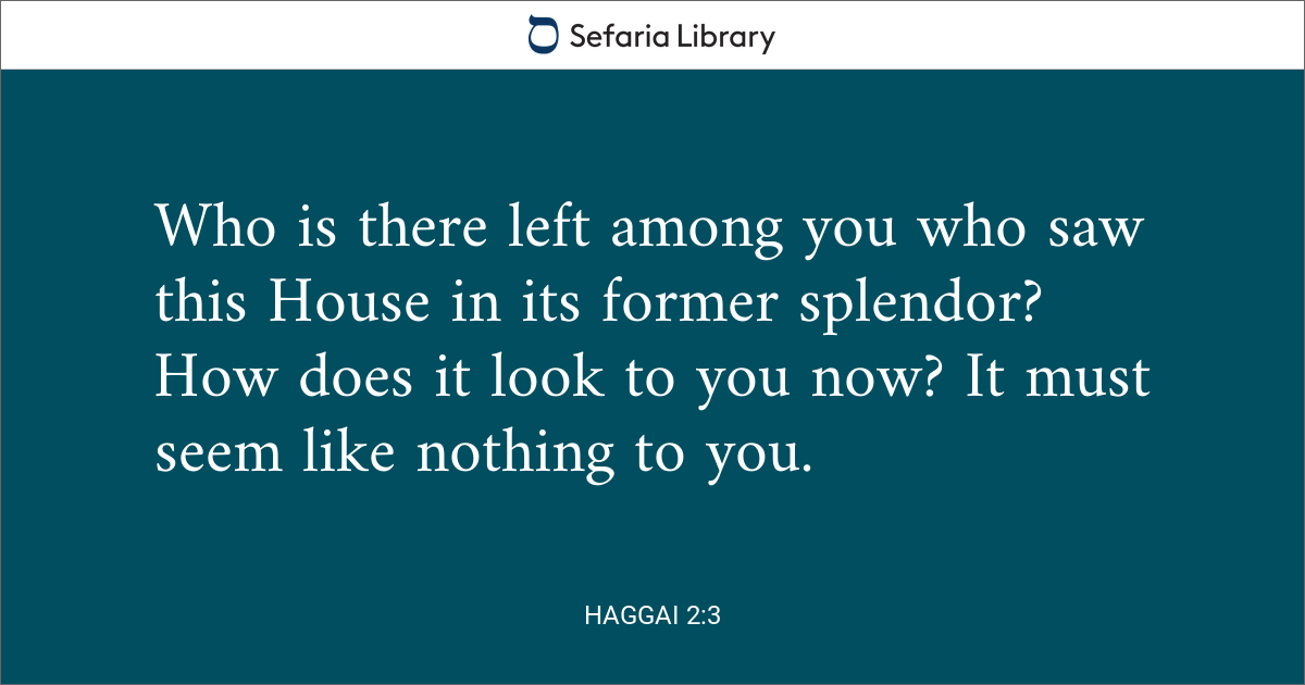 Haggai 2:3 | Sefaria Library