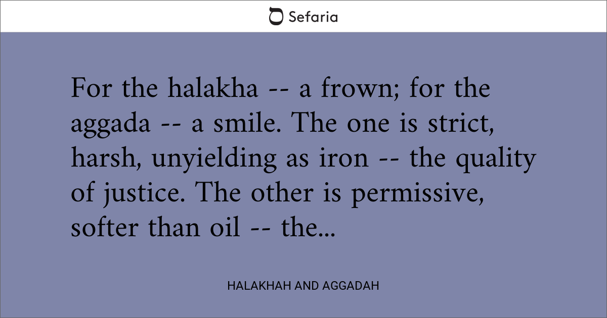 Halakhah and Aggadah
