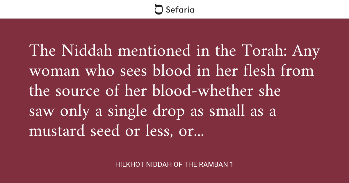 Hilkhot Niddah of the Ramban 1