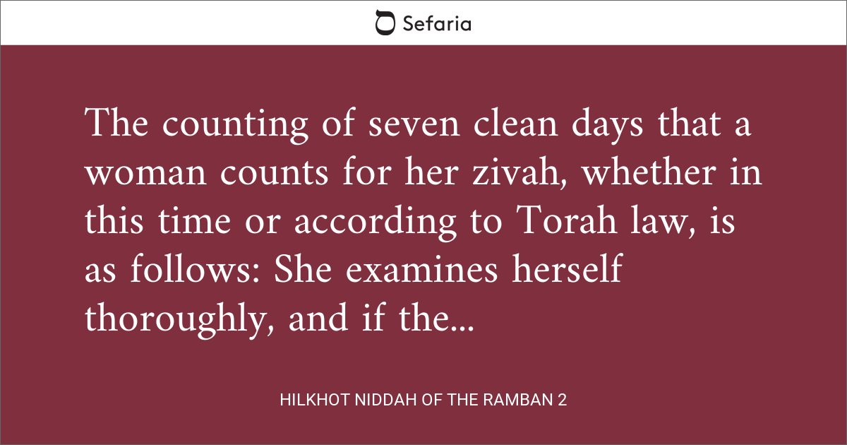 Hilkhot Niddah of the Ramban 2