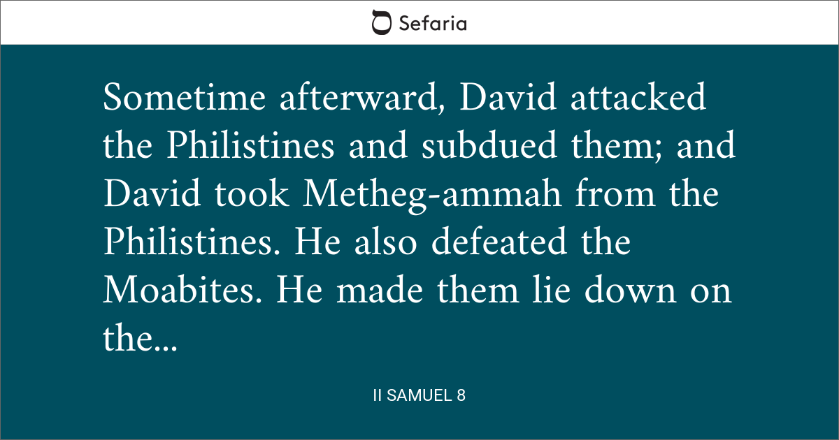 II Samuel 8 | Sefaria Library