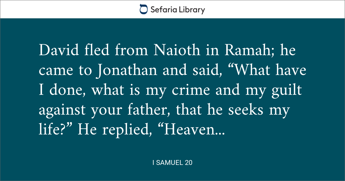 I Samuel 20 | Sefaria Library