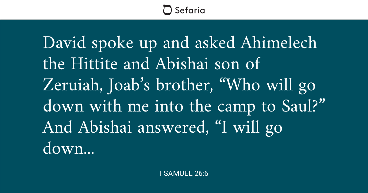 I Samuel 26:6