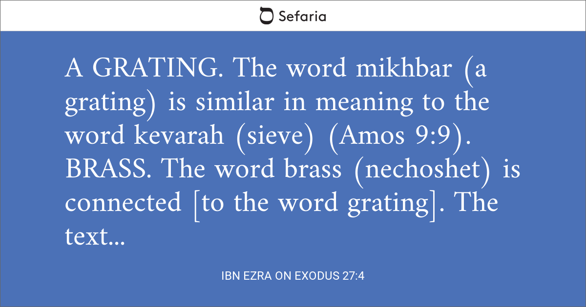 Ibn Ezra on Exodus 27:4