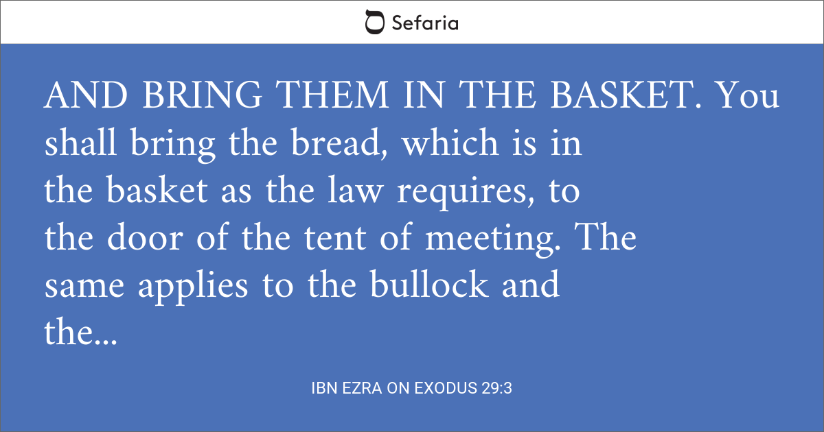 Ibn Ezra on Exodus 29:3