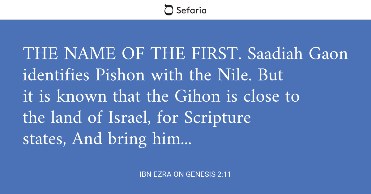 Ibn Ezra on Genesis 2:11