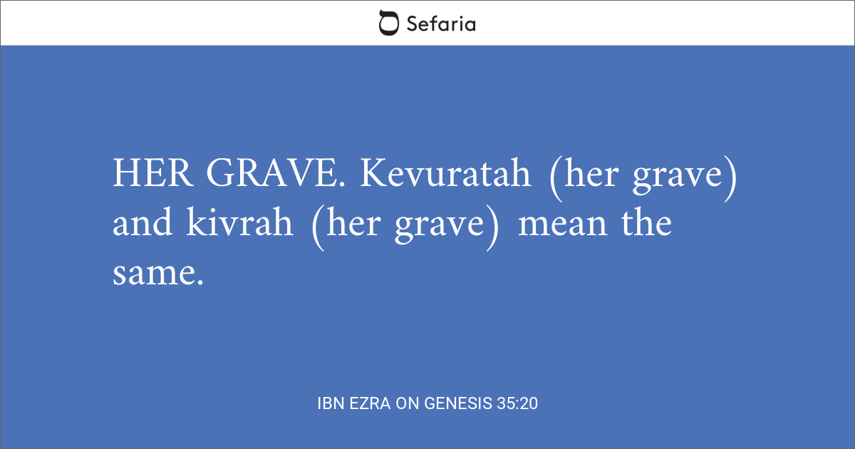 Ibn Ezra on Genesis 35:20