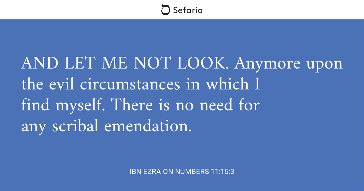 Ibn Ezra on Numbers 11:15:3