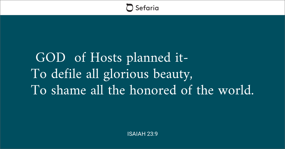 Isaiah 23:9 | Sefaria Library