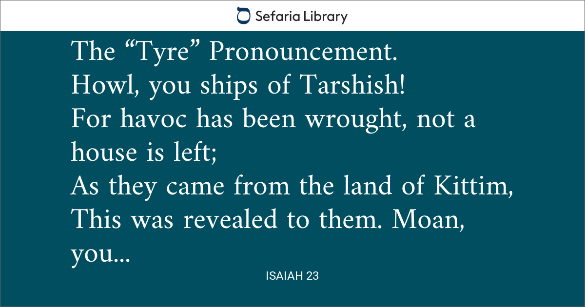 Isaiah 23 | Sefaria Library