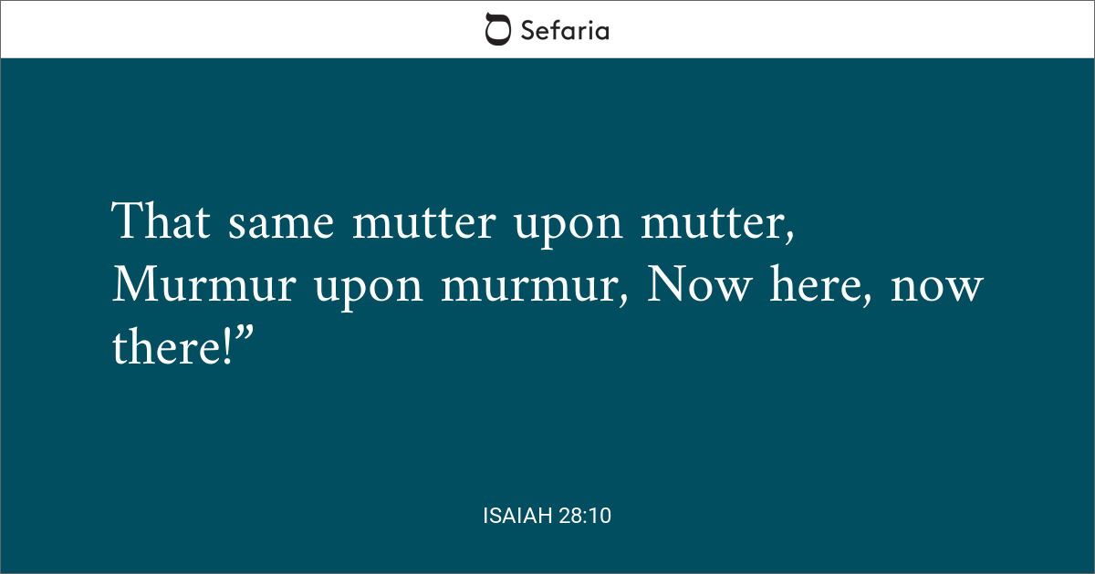 Isaiah 28 10