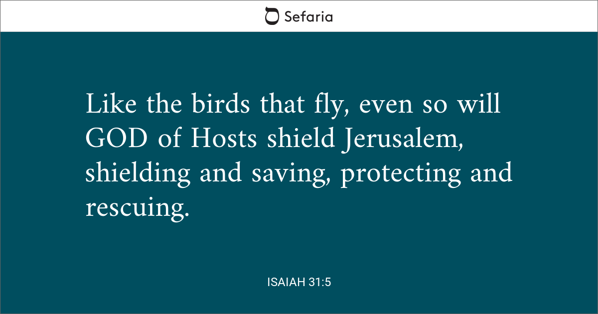 Isaiah 31:5 | Sefaria Library