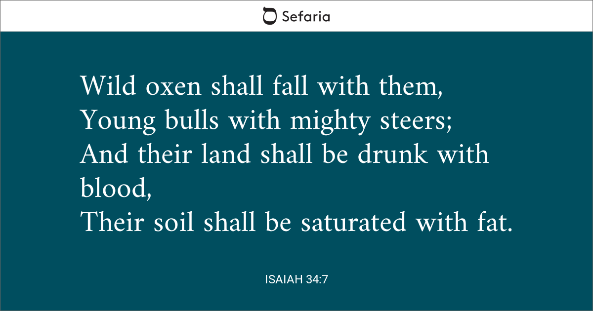 Isaiah 34:7 | Sefaria Library