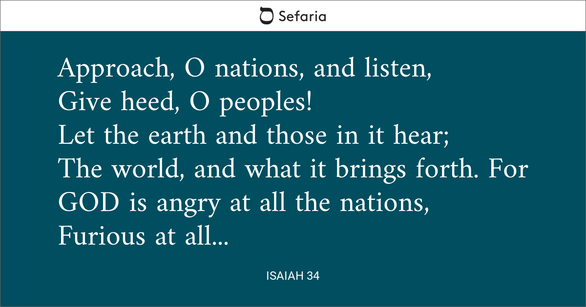 Isaiah 34 | Sefaria Library