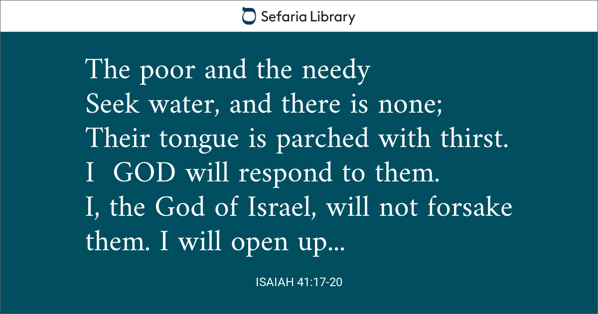 Isaiah 41:17-20
