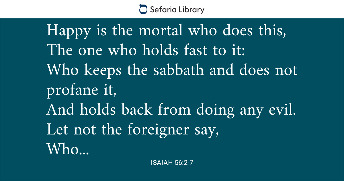 Isaiah 56:2-7 | Sefaria Library