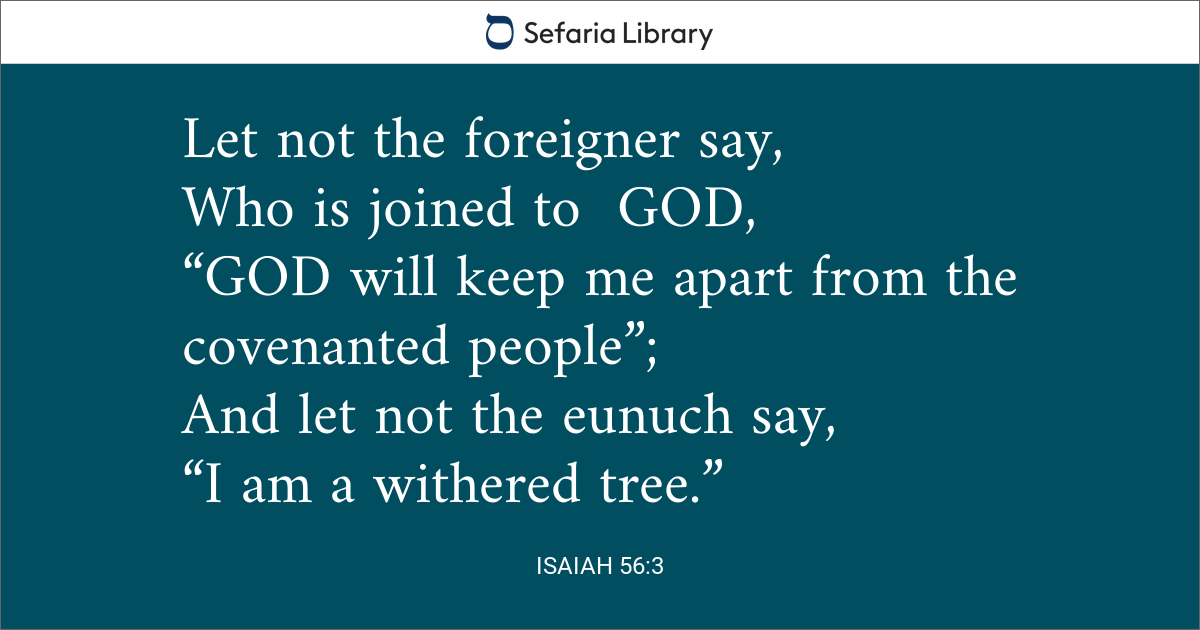 Isaiah 56:3 | Sefaria Library