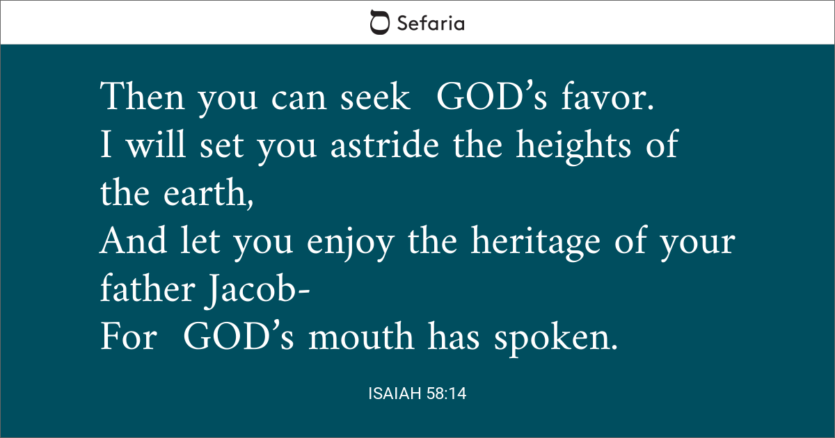 Isaiah 58:14 | Sefaria Library