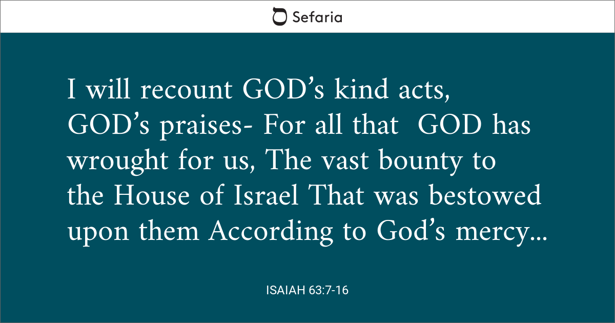 Isaiah 63:7-16
