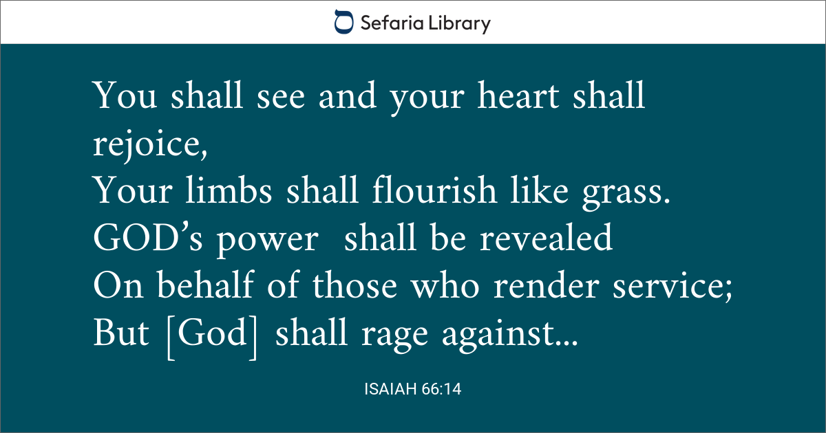 Isaiah 66:14 | Sefaria Library