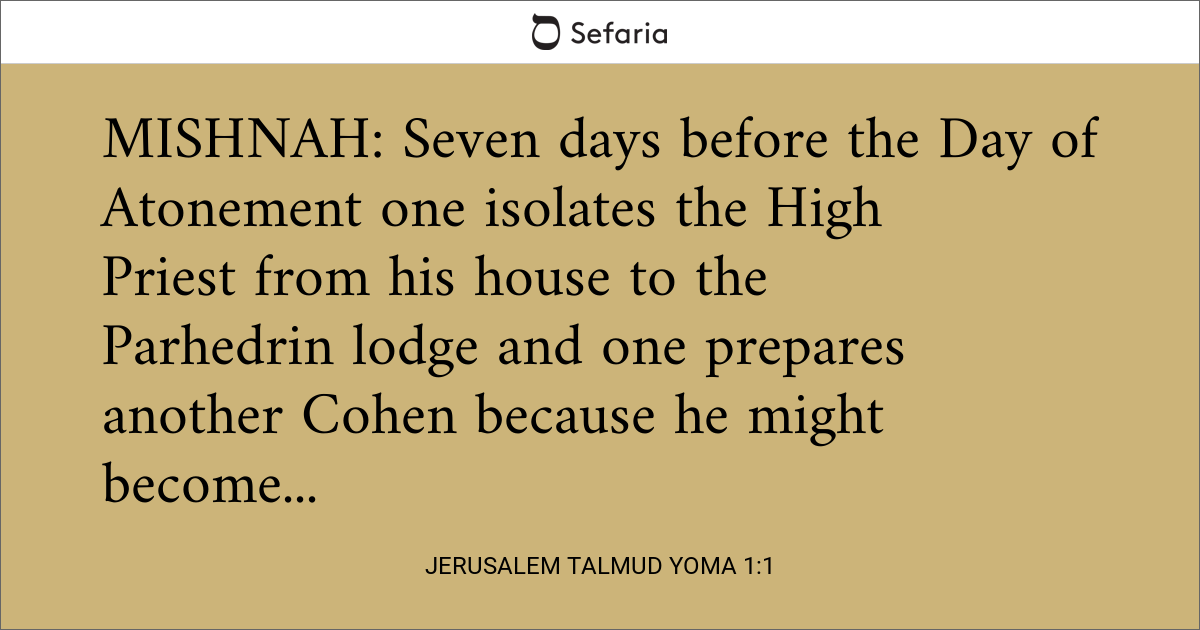 Jerusalem Talmud Yoma 1:1
