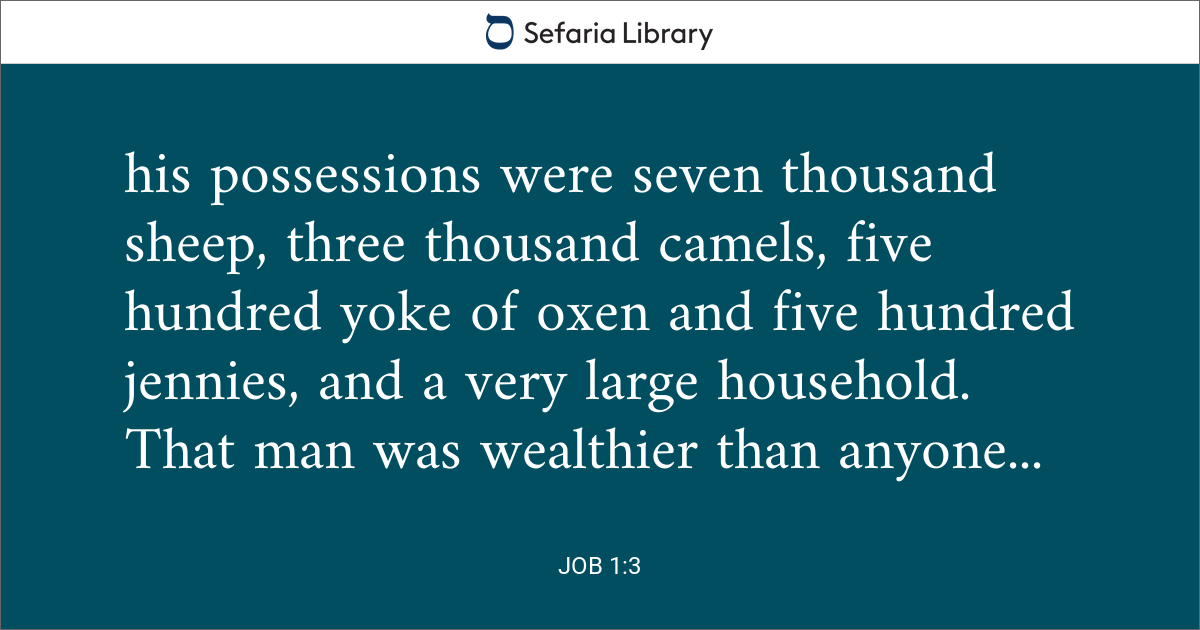 Job 1:3 | Sefaria Library