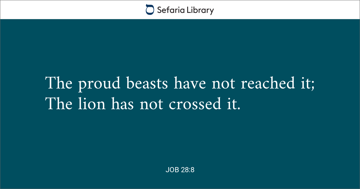 Job 28:8 | Sefaria Library