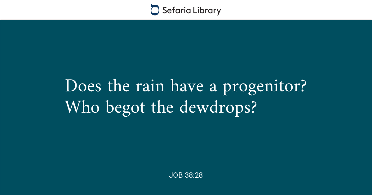 Job 38:28 | Sefaria Library