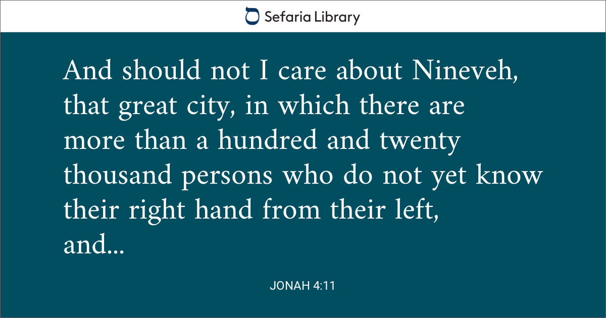 Jonah 4:11 | Sefaria Library