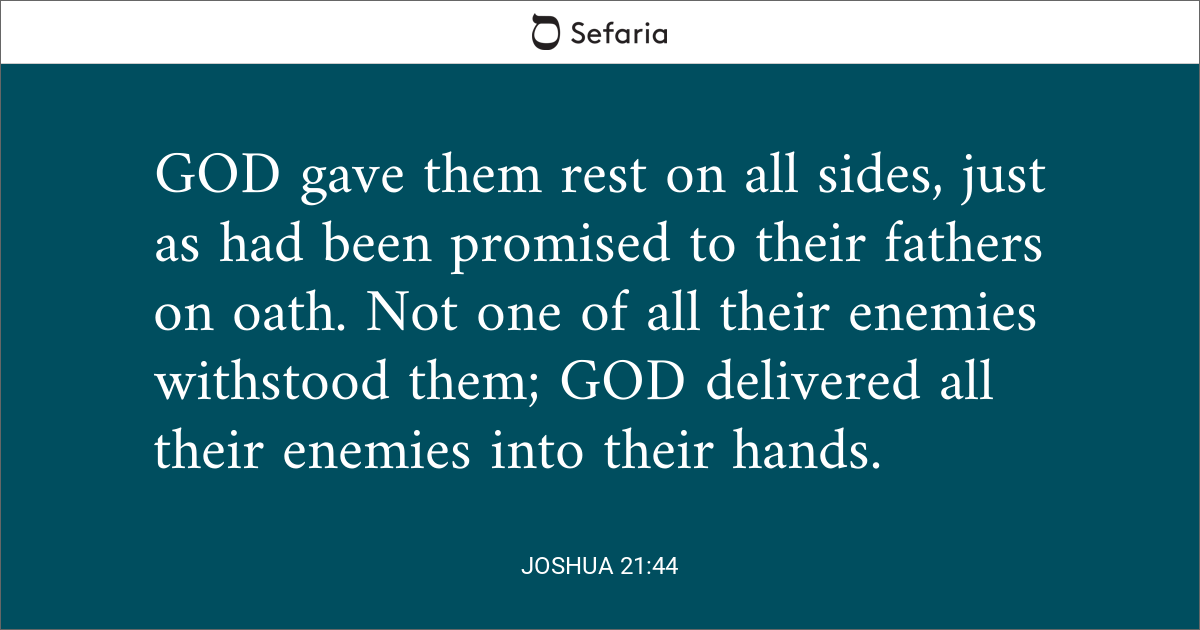 Joshua 21 44 Sefaria Library