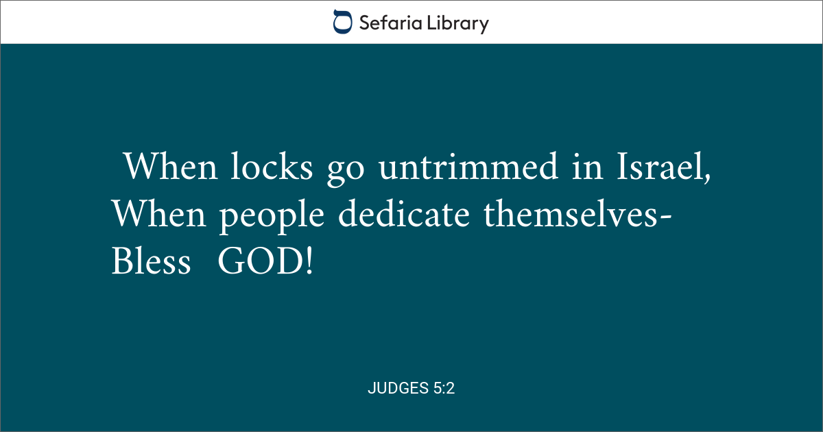 Judges 5:2 | Sefaria Library