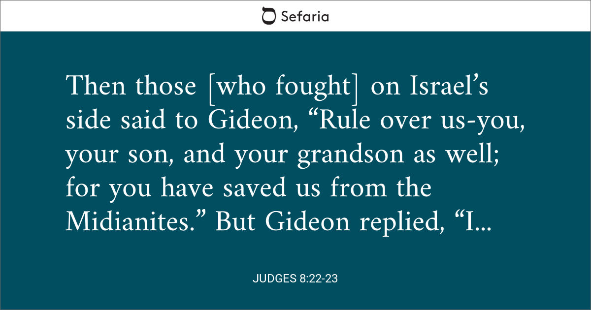 Judges 8:22-23
