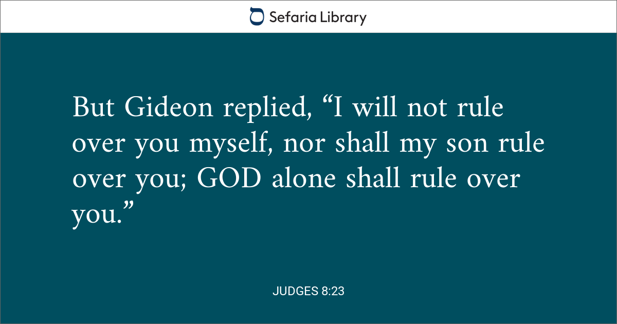 Judges 8:23 | Sefaria Library