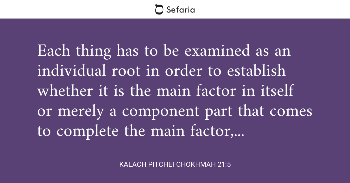 Kalach Pitchei Chokhmah 21:5