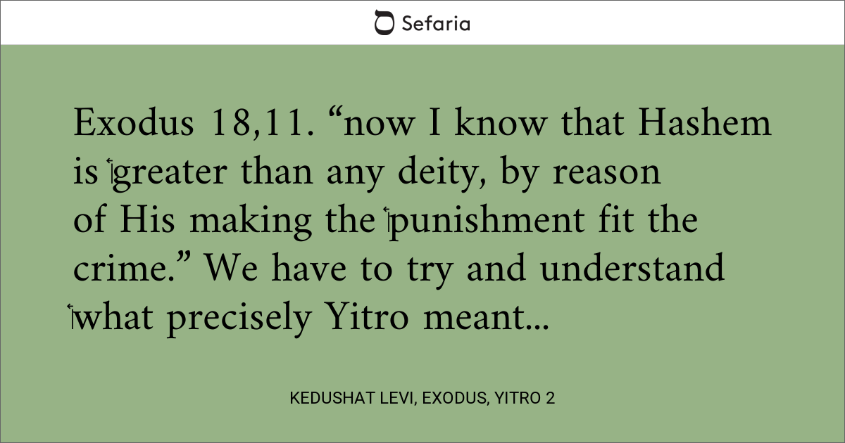 Kedushat Levi, Exodus, Yitro 2