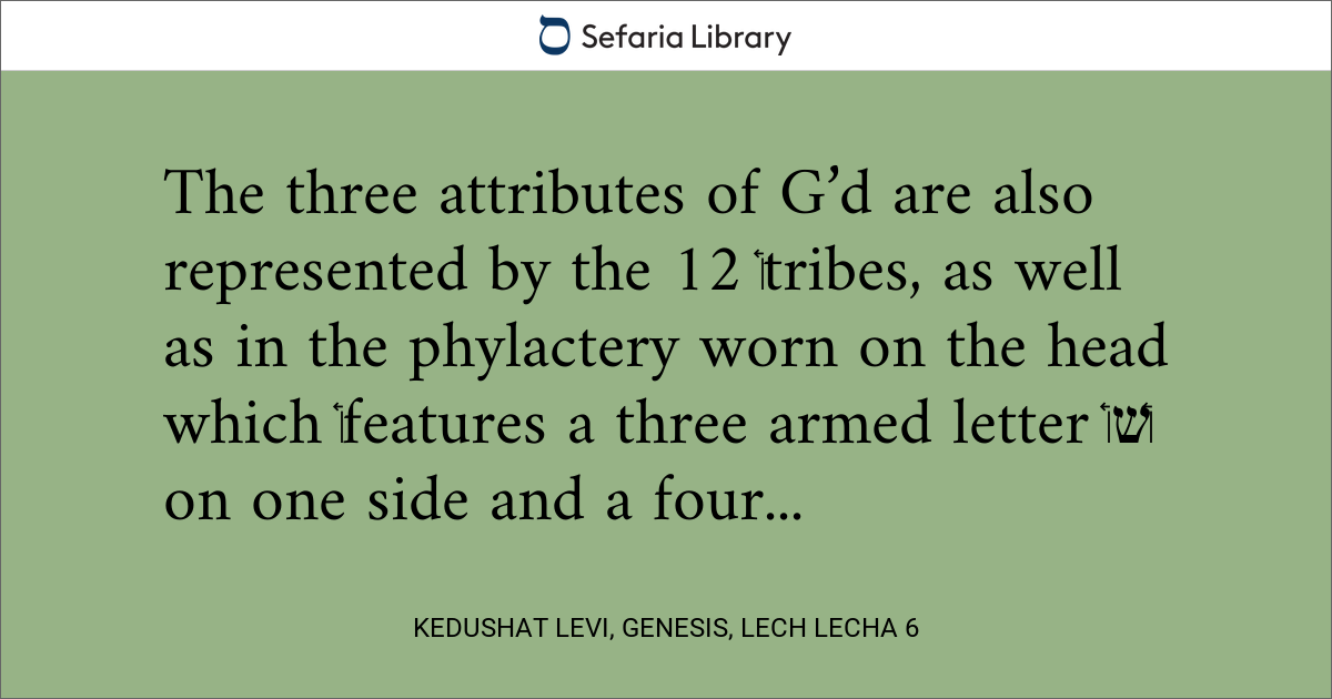 Kedushat Levi, Genesis, Lech Lecha 6