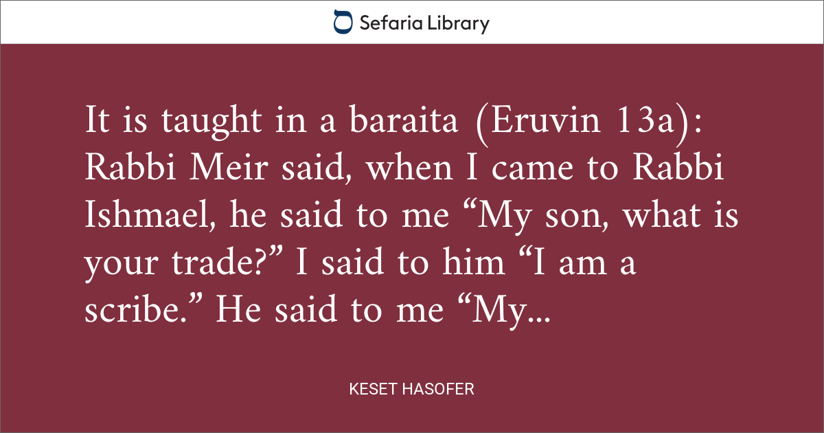 Keset HaSofer | Sefaria Library