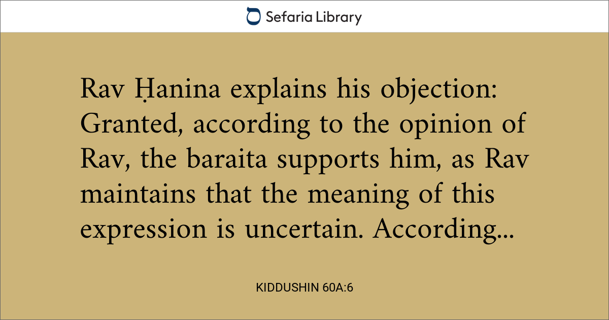 Kiddushin 60a:6 | Sefaria Library