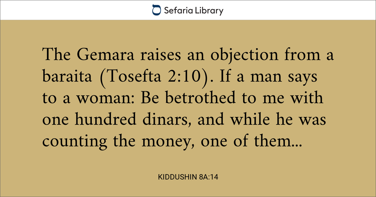 Kiddushin 8a:14 | Sefaria Library