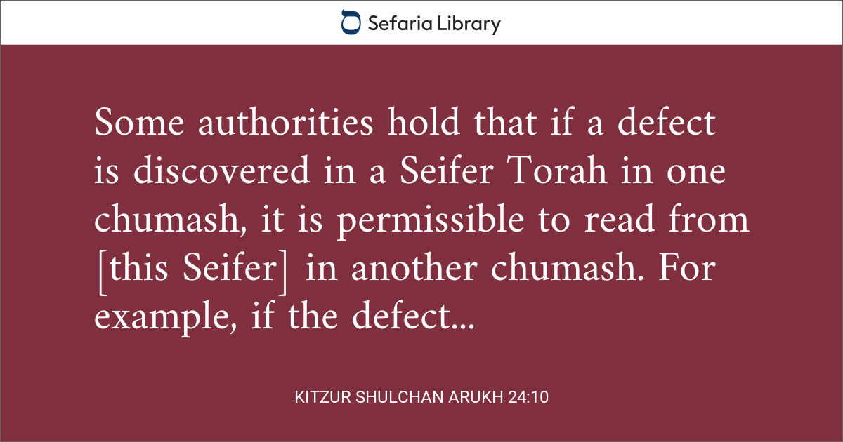 Kitzur Shulchan Arukh 24:10 | Sefaria Library