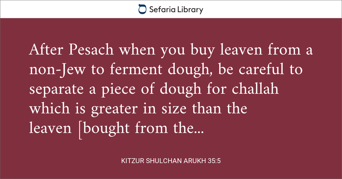 Kitzur Shulchan Arukh 35:5 | Sefaria Library