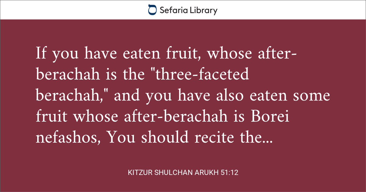 Kitzur Shulchan Arukh 51:12 | Sefaria Library