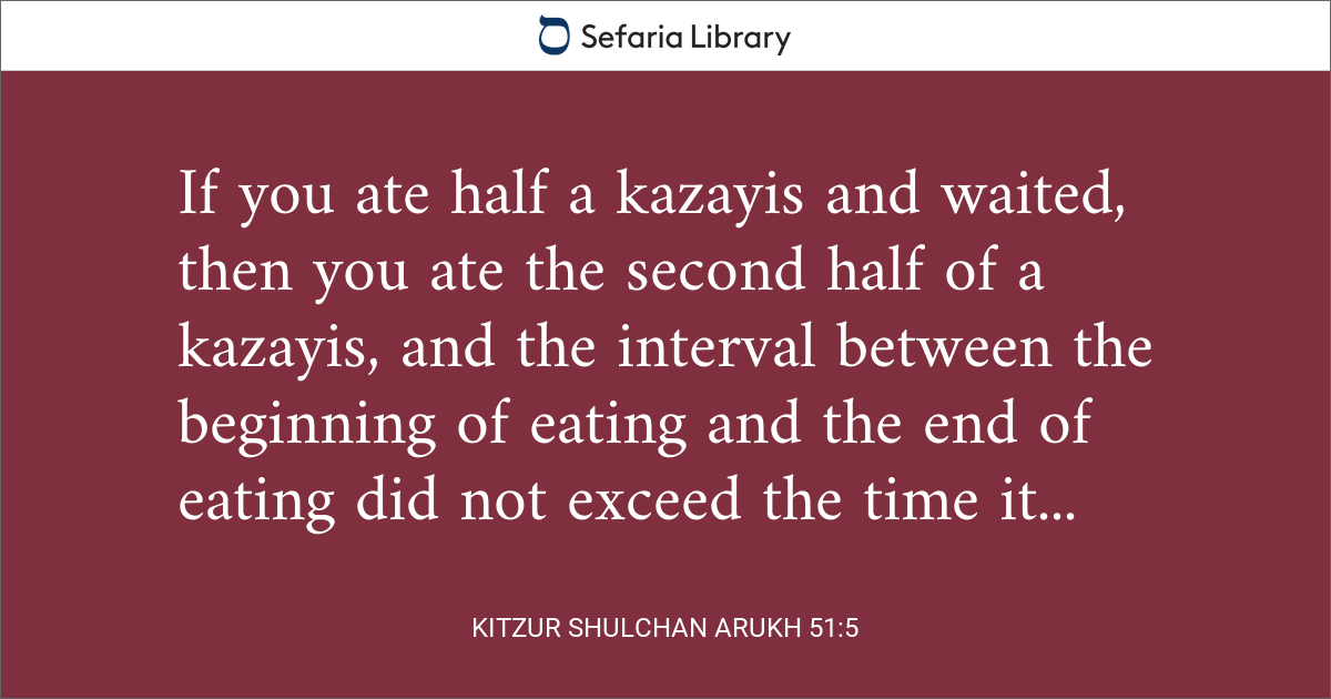 Kitzur Shulchan Arukh 51:5 | Sefaria Library