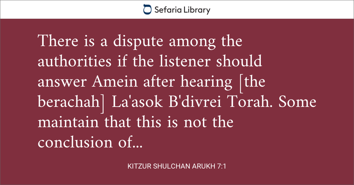 Kitzur Shulchan Arukh 7:1 | Sefaria Library