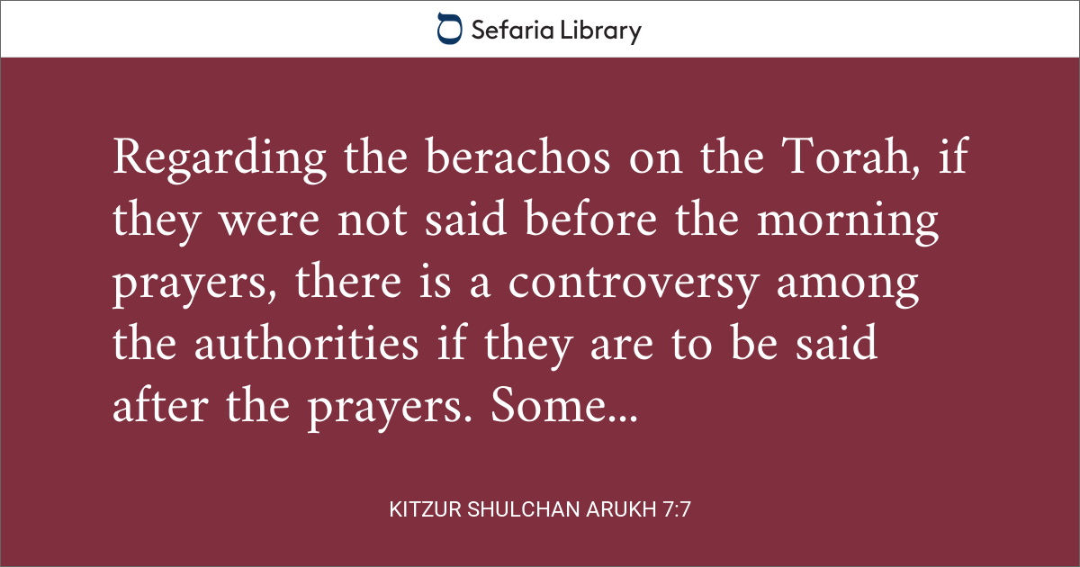 Kitzur Shulchan Arukh 7:7 | Sefaria Library