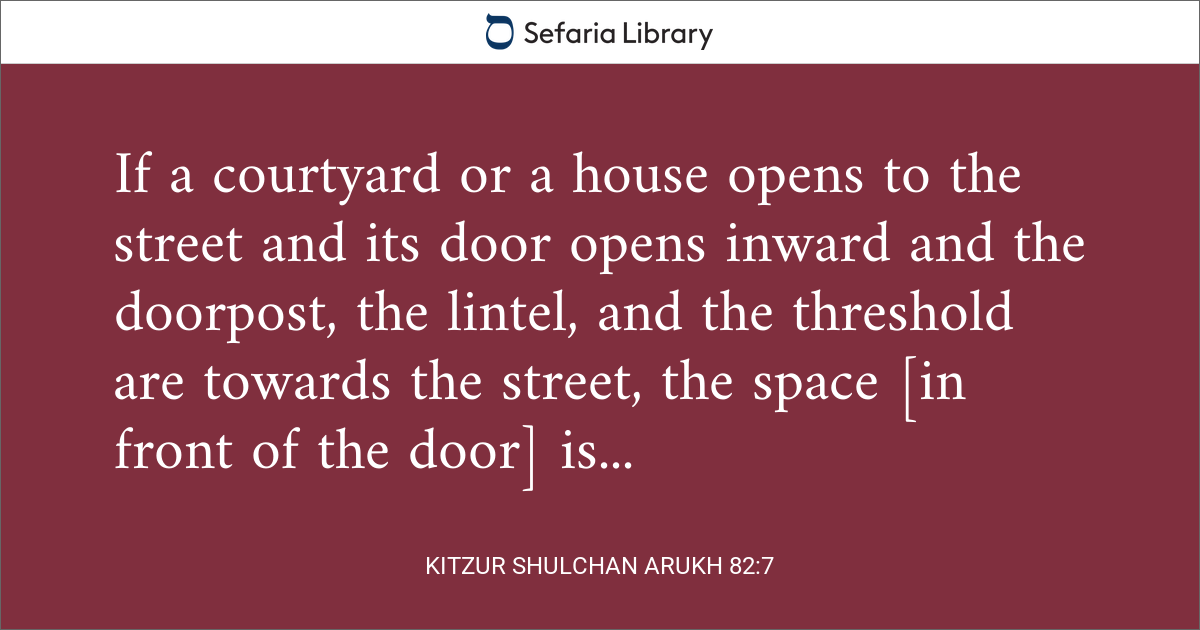 Kitzur Shulchan Arukh 82:7 | Sefaria Library