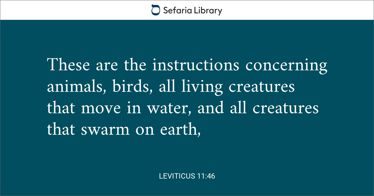 Leviticus 11:46 | Sefaria Library