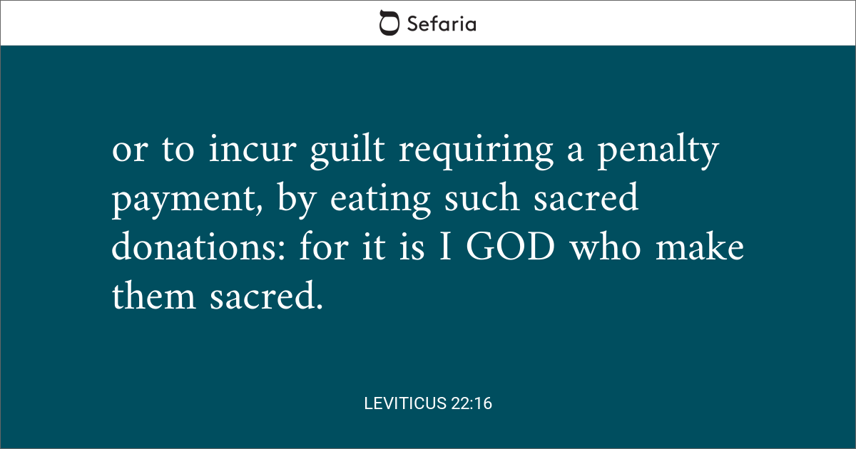 Leviticus 22:16 | Sefaria Library